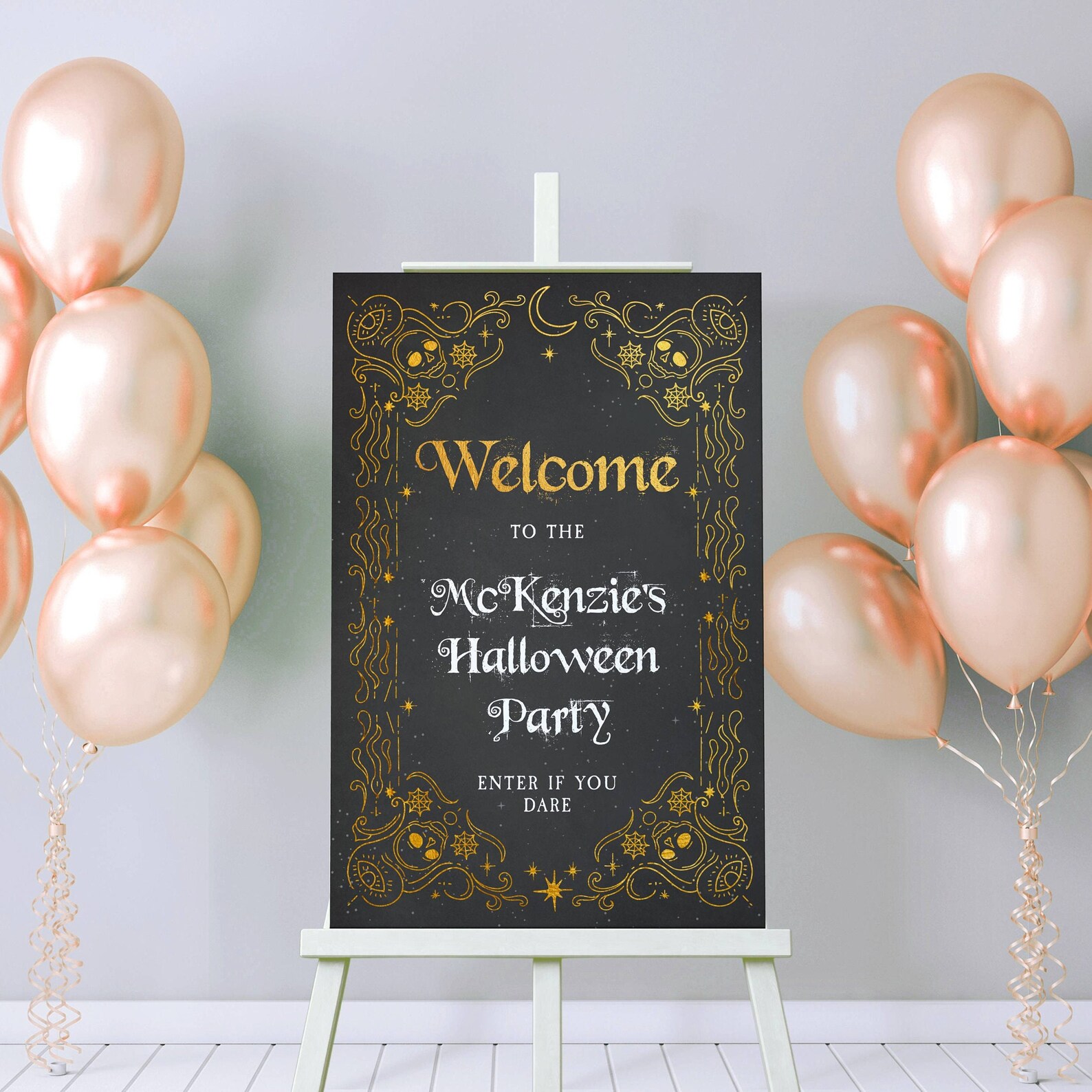 Halloween Party Welcome Sign Template Printable Spooky - Etsy