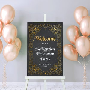 Halloween Party Welcome Sign Template Printable Spooky - Etsy