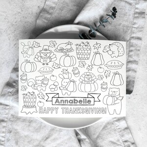 Thanksgiving Coloring Placemat, Printable Kids Thanksgiving Activity ...