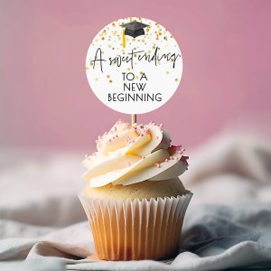 Graduation Class of 2025 Cupcake Topper Template, Printable Grad Party ...