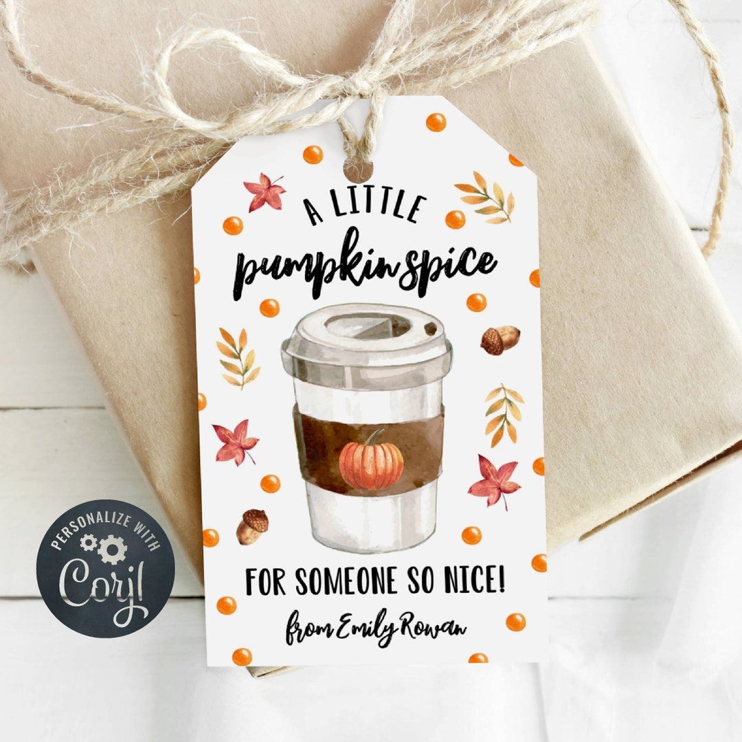 Pumpkin Spice Latte Gift Tag Template, Printable Fall Favor Tags ...
