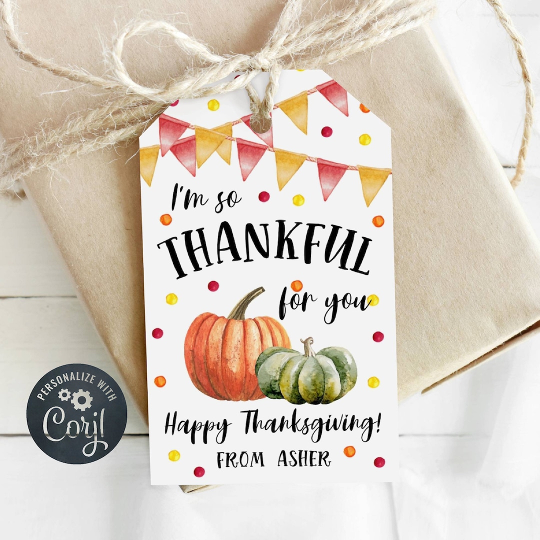School Thanksgiving Gift Tag Template, Printable Fall Favor Tags ...