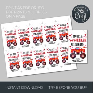 You Are A Wheelie Great Friend Gift Tag Template, Printable Valentine's ...