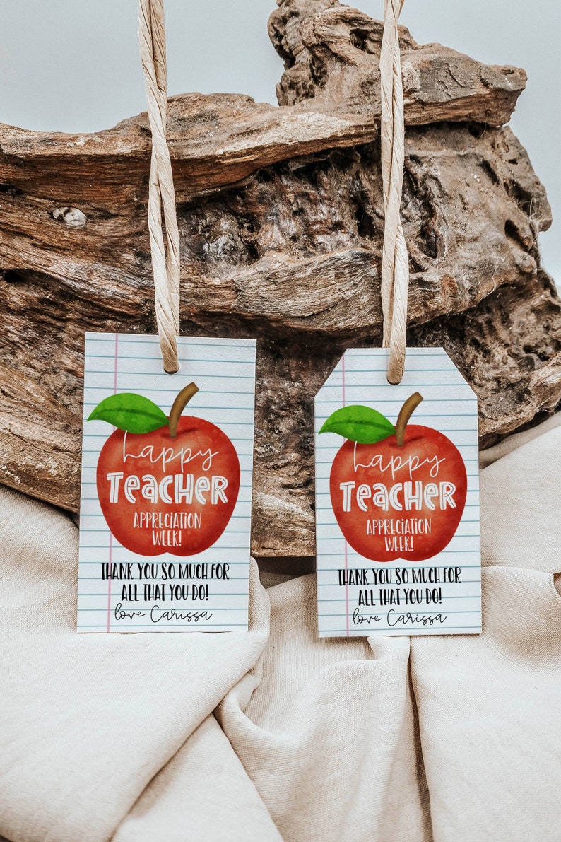 Apple Teacher Appreciation Week Gift Tag Template Printable - Etsy