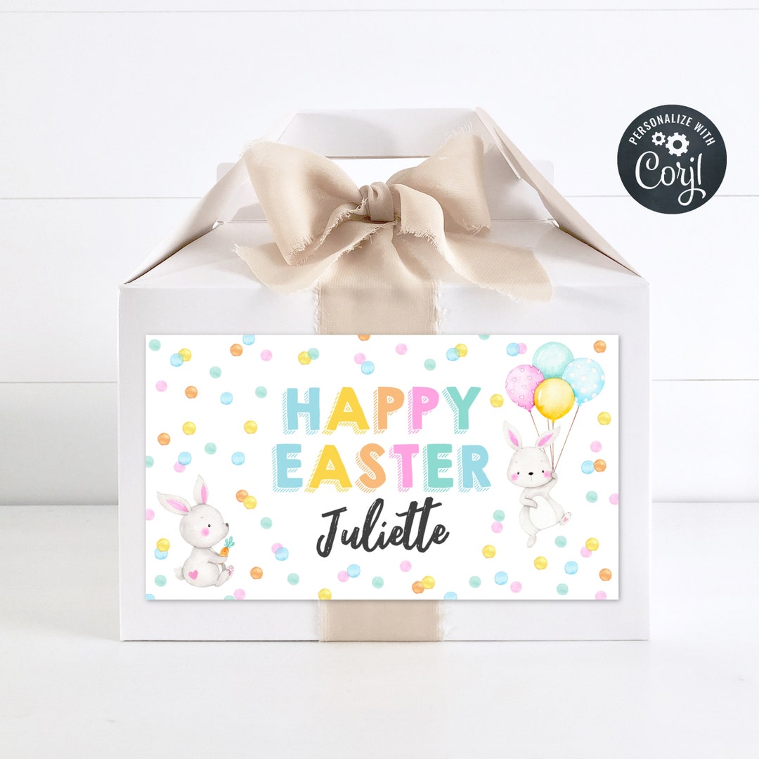 Easter Bunny Gable Box Label Template, Printable Easter Activity Box ...