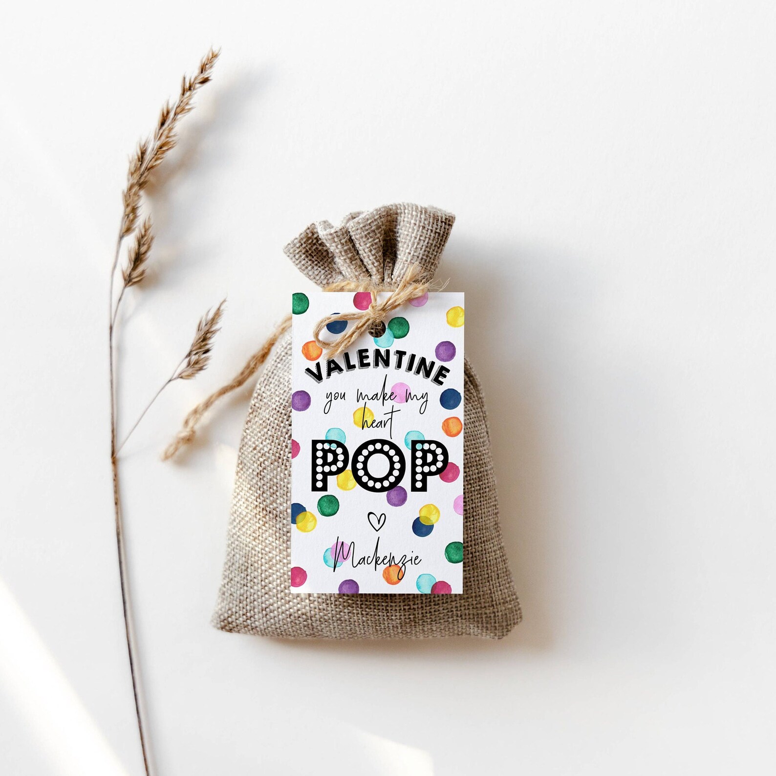 Valentine's Day Pop It Gift Tag Template, Printable You Make My Heart ...
