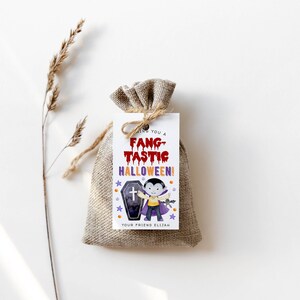 Fang-tastic Halloween Favor Tag Template, Printable Vampire Bat Coffin ...