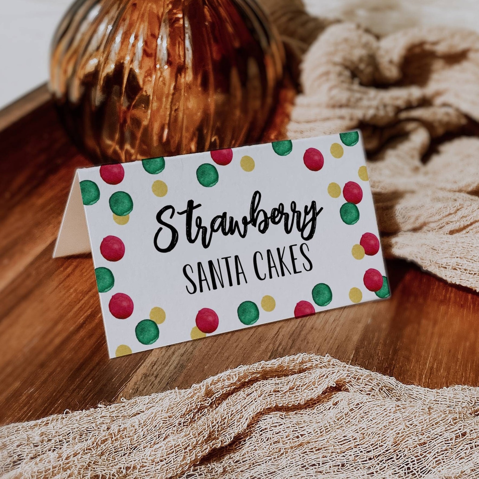 Editable Christmas Buffet Label Template, Printable Holiday Party Food ...