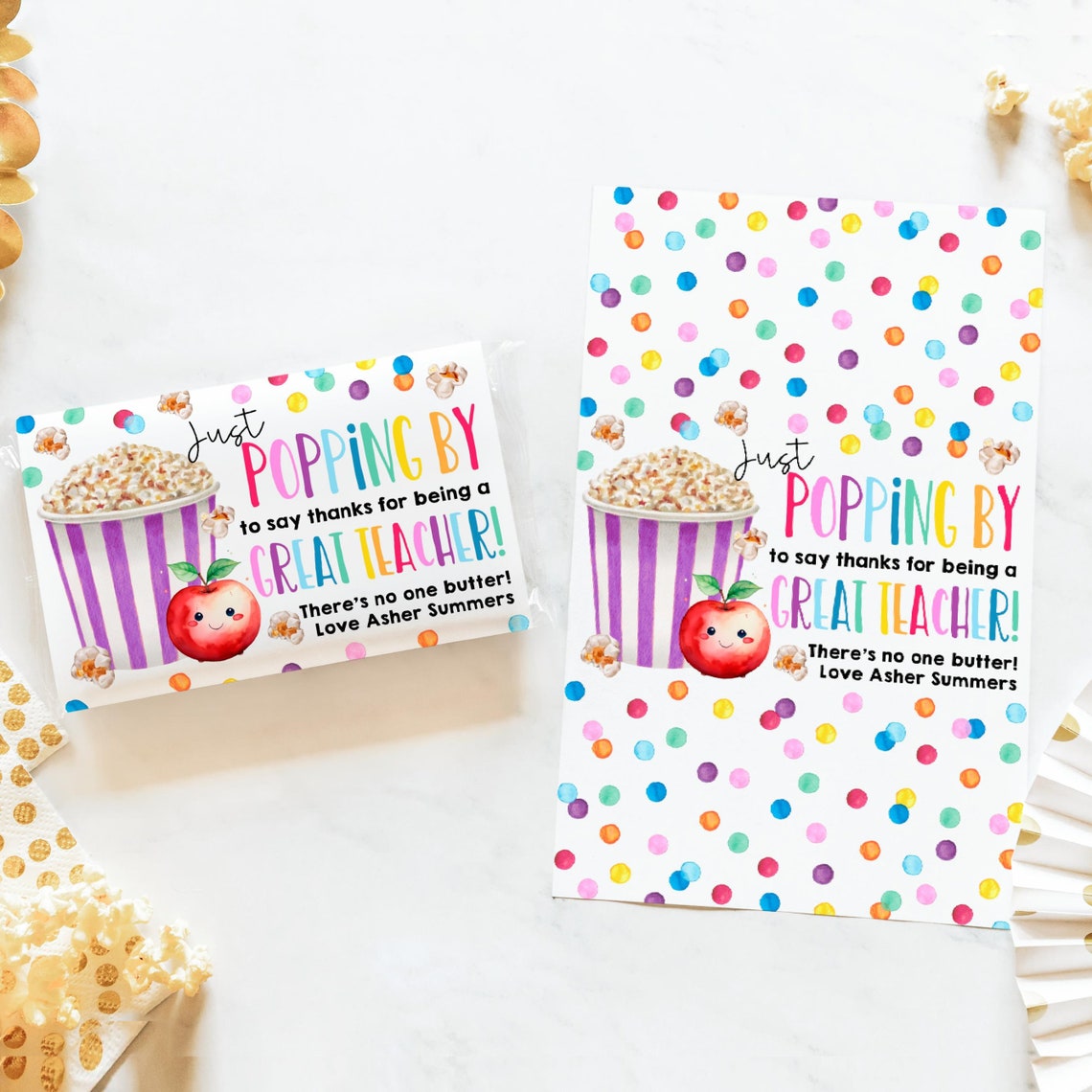 Teacher Appreciation Popcorn Wrapper Template, Printable Just Popping ...