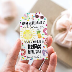 Summer Teacher Appreciation Gift Tag Template, Printable Your Turn to ...