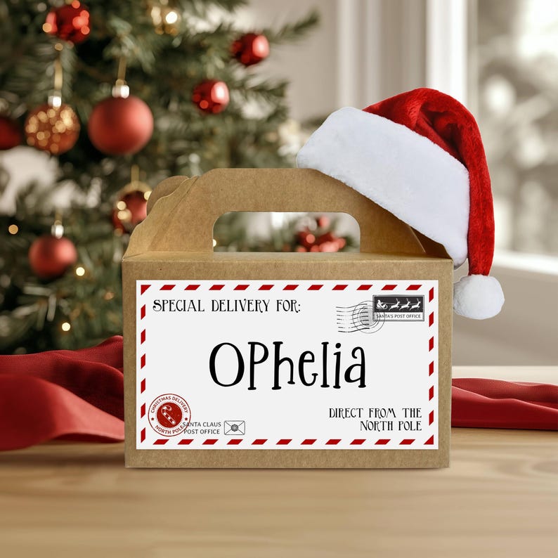 Editable Christmas Gable Box Label Template, Printable Christmas Eve ...