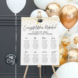 Graduation Seating Chart Template, Printable Congratulations Graduate ...