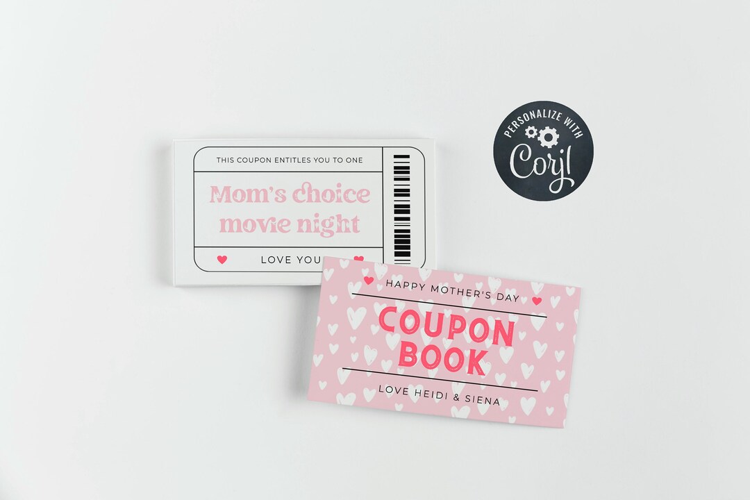 Mother's Day Printable Coupon Book Template Editable - Etsy
