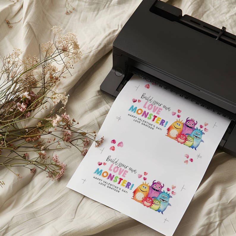Build Your Own Monster Valentine Bag Topper Template, Printable Love ...