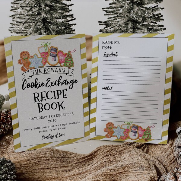 Holiday Recipe Cards - Etsy