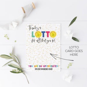 Lotto Gift Card Holder Template, Printable Lottery Ticket Appreciation ...
