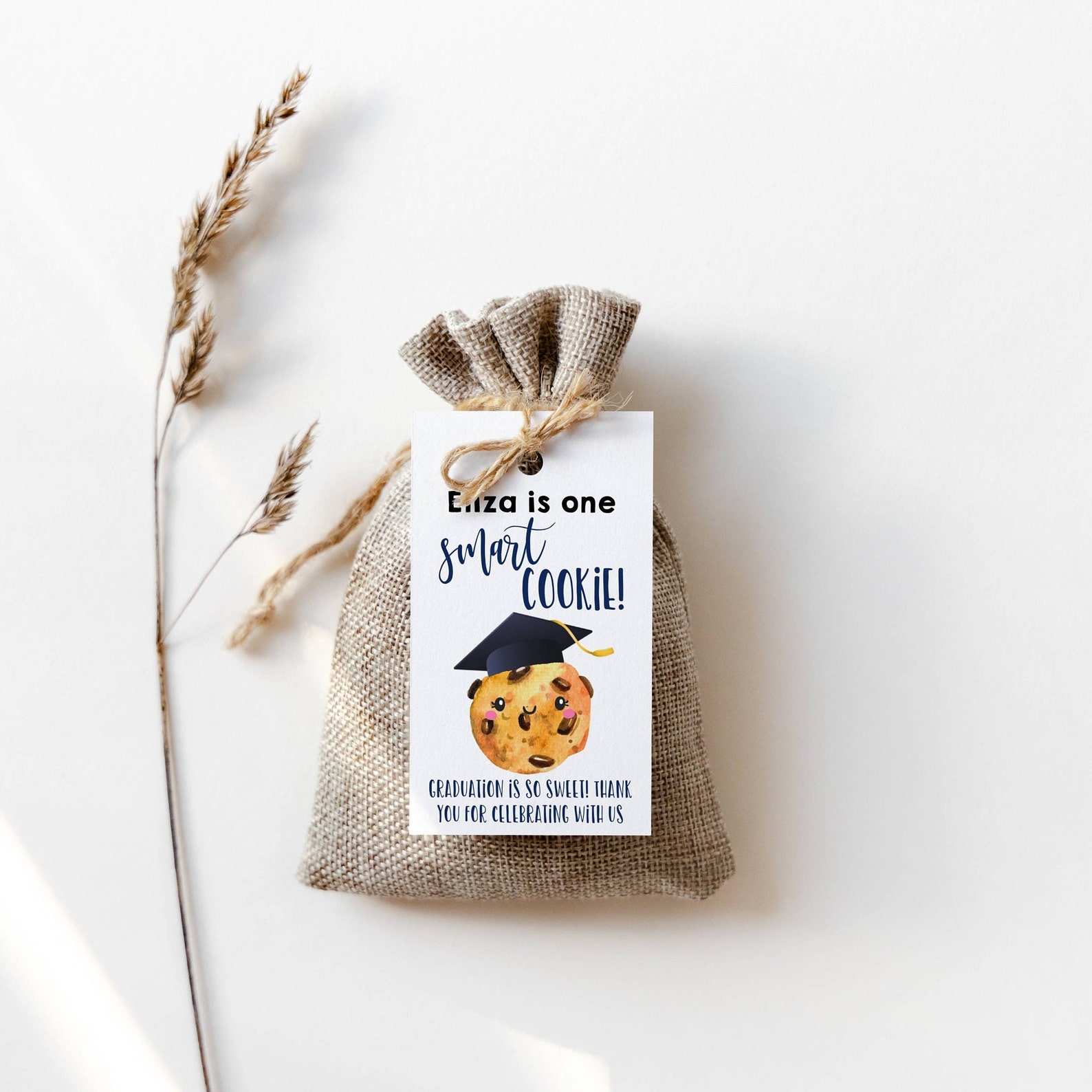 One Smart Cookie Graduation Favor Tag Template, Printable Cookie ...