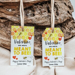Bee Valentine's Day Gift Tag Template, Printable Meant to Bee Valentine ...