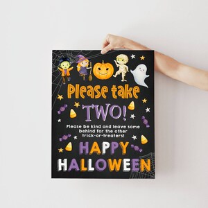 Halloween Door Sign Template, Printable Please Take Two Poster ...