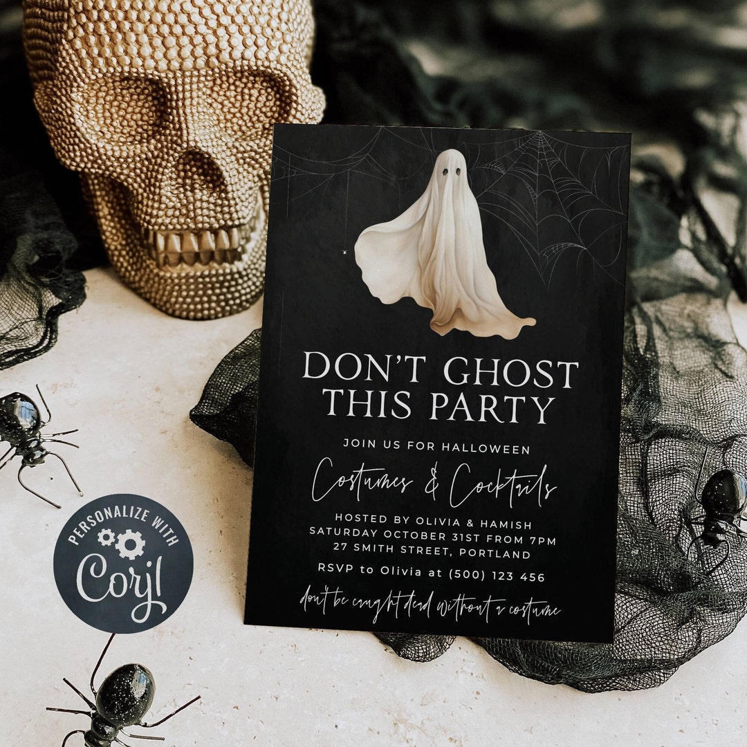 Don't Ghost This Party Halloween Invitation Template, Printable ...
