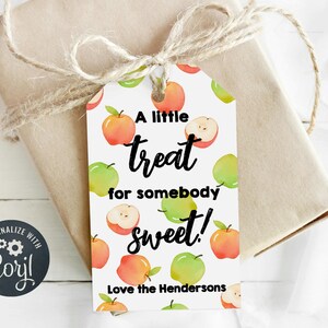Apple Gift Tag Template Printable Apples Favor Tag Editable - Etsy