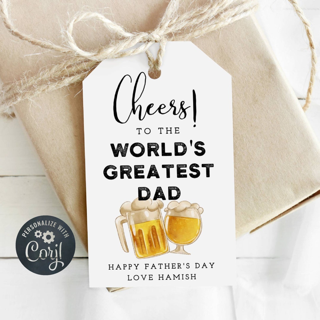 Father's Day Beer Gift Tag Template, Printable Favor Tag for Dad ...