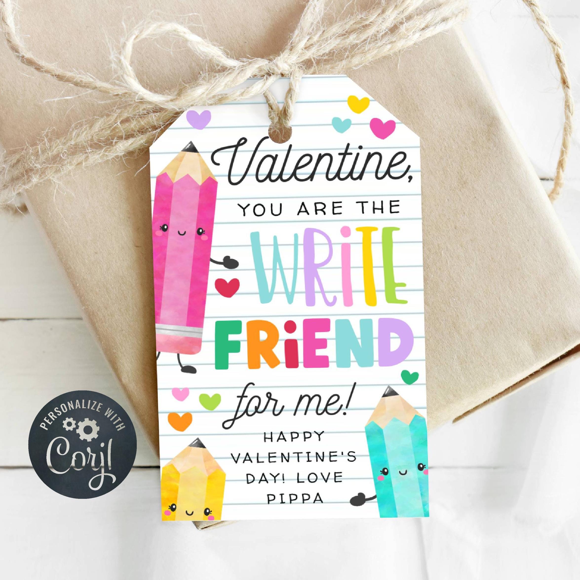 Valentine's Day Pencil Gift Tag Template, Printable You Are the Write ...