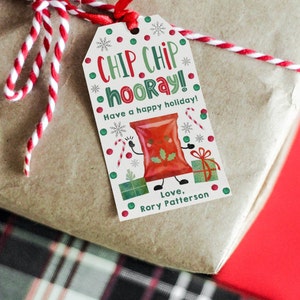 Christmas Chips Gift Tag Template, Printable Chip Chip Hooray Cute ...