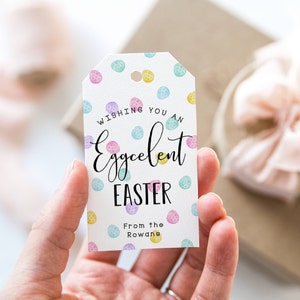 Easter Gift Tag Template, Printable Easter Basket Favor Tags, Eggcelent ...