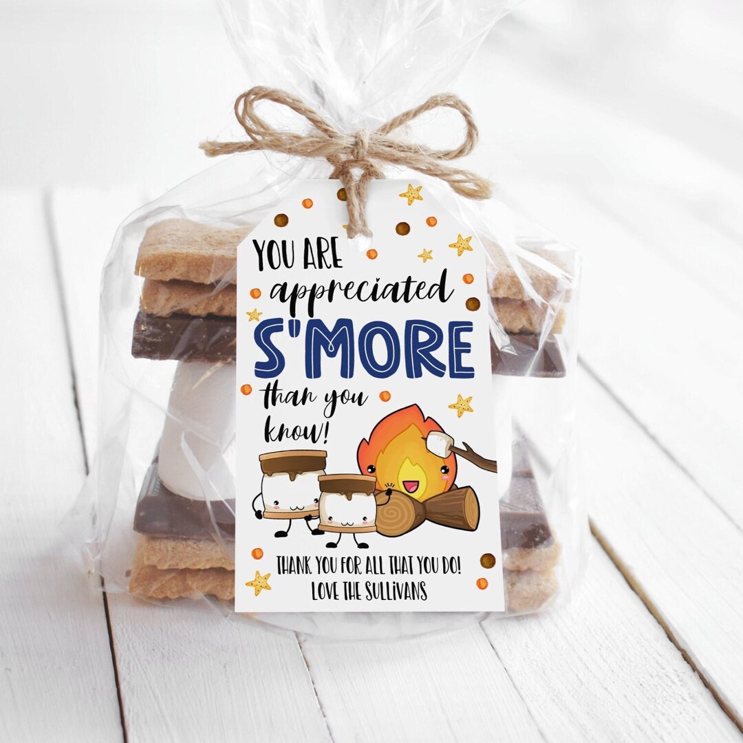 Editable S'mores Gift Tag Template, Printable Appreciated Smore Than ...