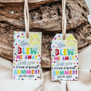 You Blew Me Away Gift Tag Template, Printable End of School Year Tags ...