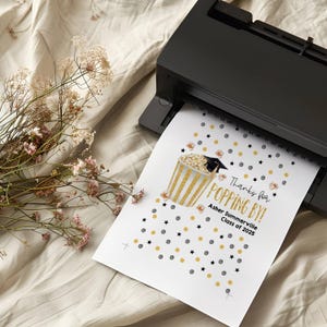 Graduation Popcorn Wrapper Template, Printable Thanks for Popping by ...