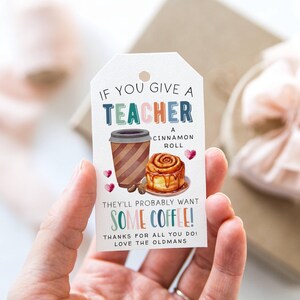 Teacher Appreciation Cinnamon Roll Gift Tag Template, Printable Teacher ...