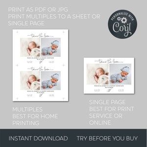 Twin Babies Twice the Love Birth Announcement Template, Printable ...
