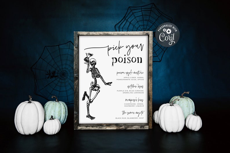 Halloween Pick Your Poison Bar Menu Template Printable Drinks - Etsy