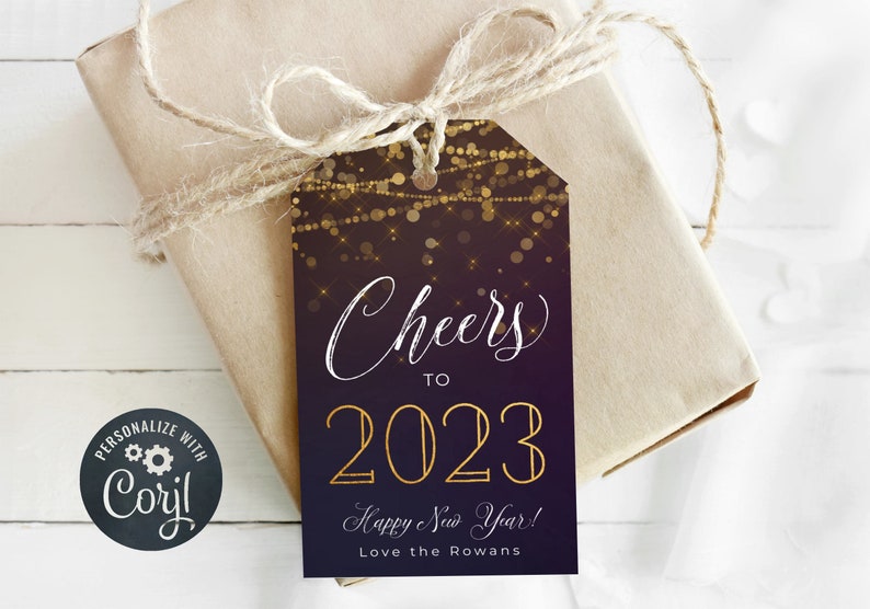 New Year's Eve Gift Tag Template Printable Cheers to 2023 - Etsy