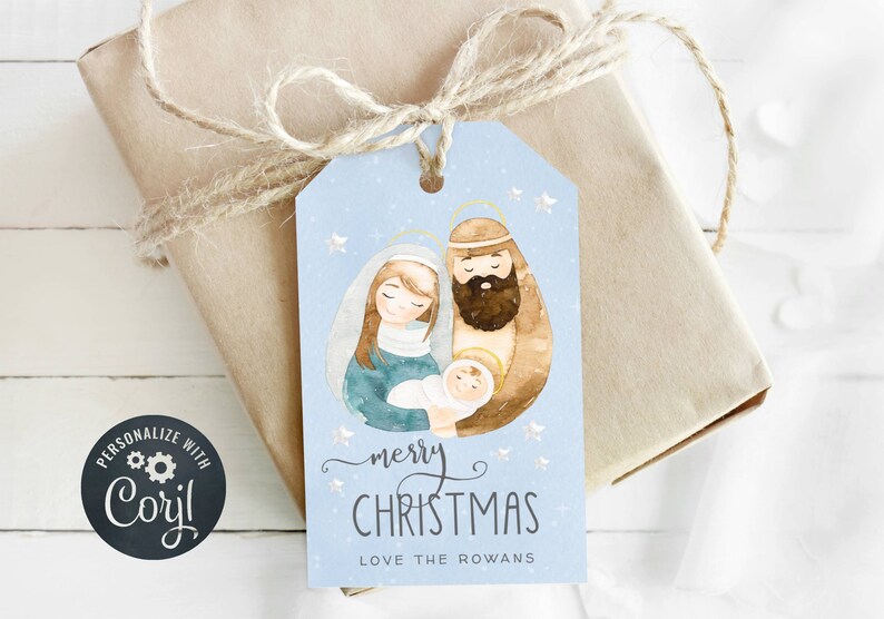 Christmas Nativity Gift Tag Template Printable Religious - Etsy