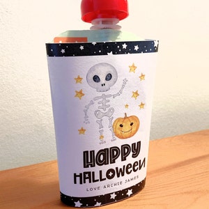 Printable Halloween Skeleton Pouch Wrapper Template, Cute Applesauce ...