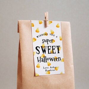 Halloween Candy Corn Gift Tag Template, Printable Halloween Favor Tags ...