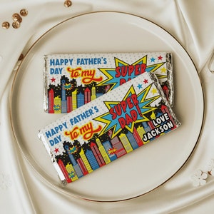 Father's Day Superhero Chocolate Bar Wrapper Template, Printable Super ...