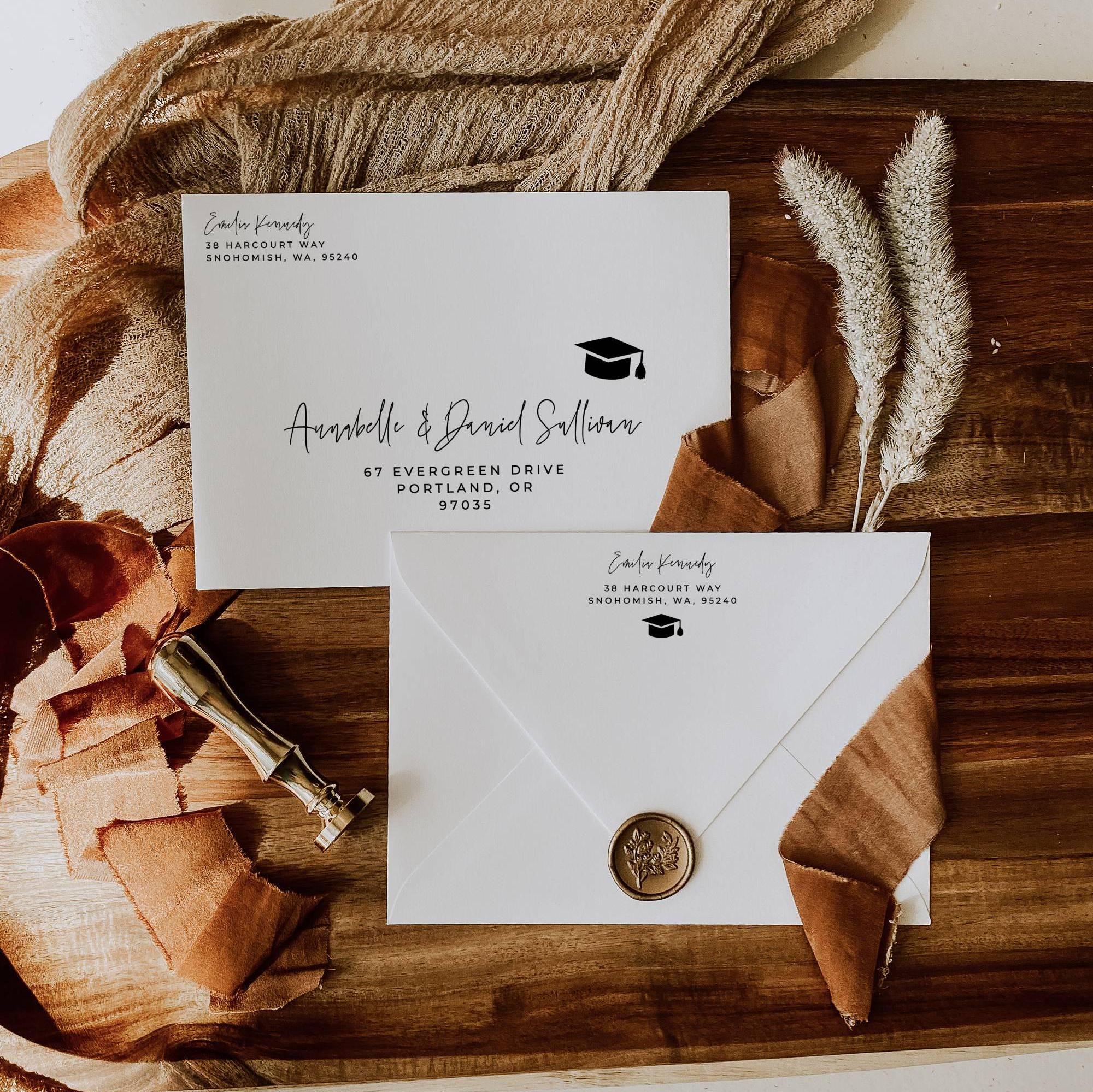 Graduation Envelope Address Template, Printable Modern Grad Party ...