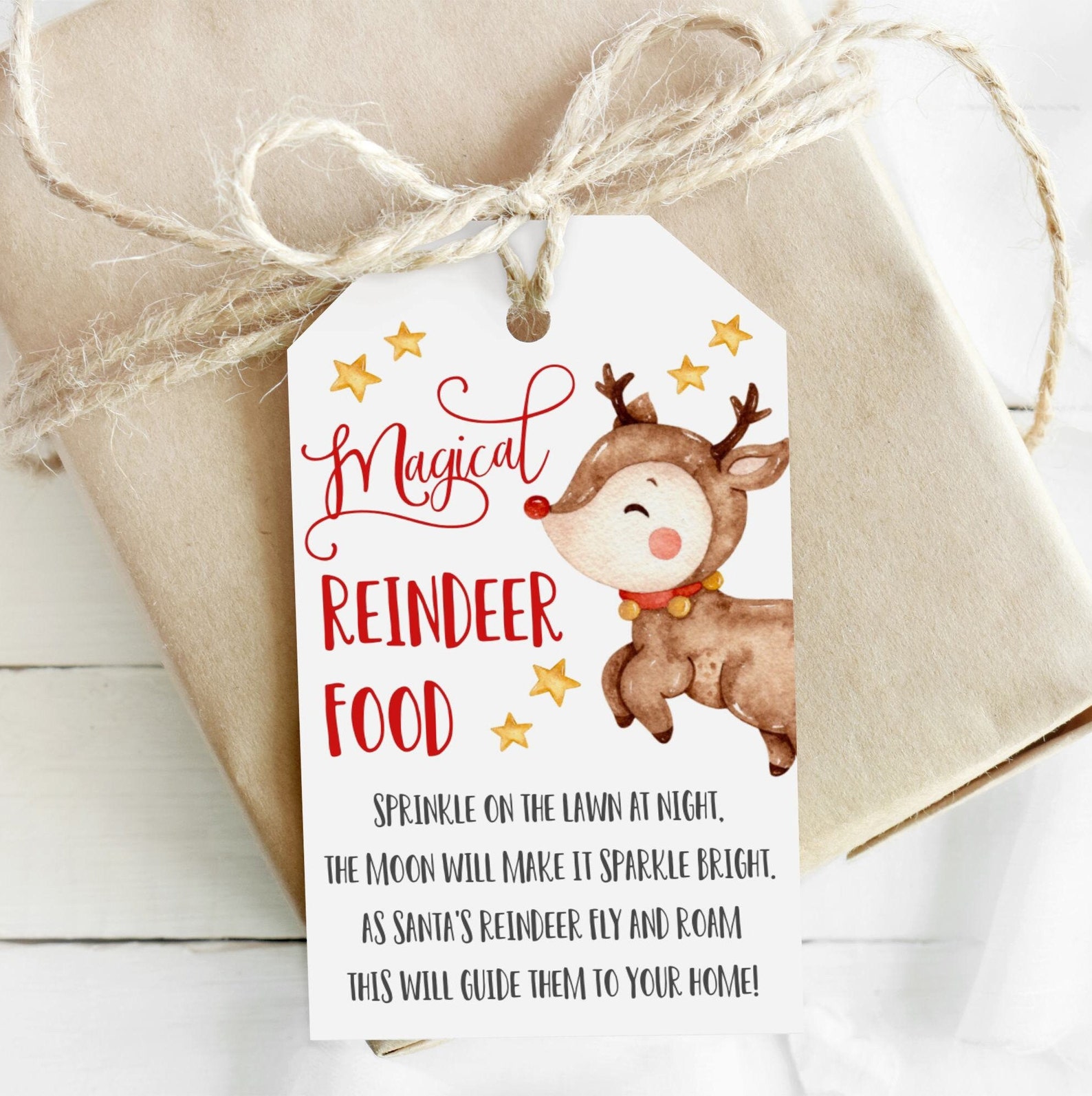 Printable Magical Reindeer Food Tag Template Editable - Etsy