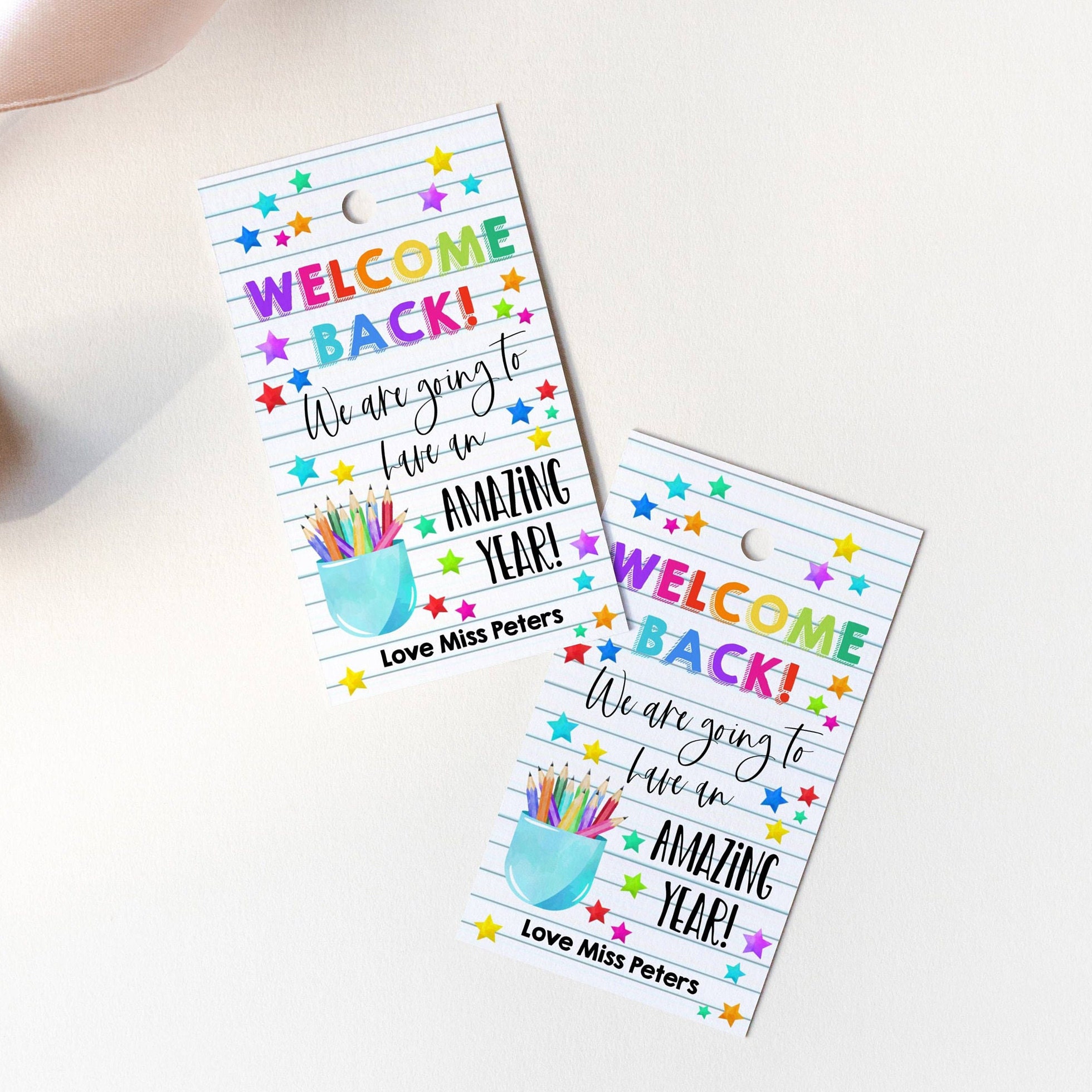Editable Welcome Back to School Tag Template Printable First - Etsy