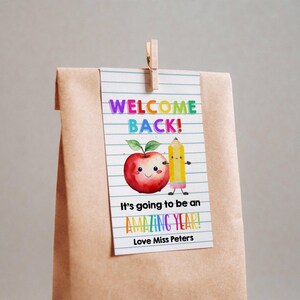 Editable Welcome Back to School Tag Template, Printable First Day of ...