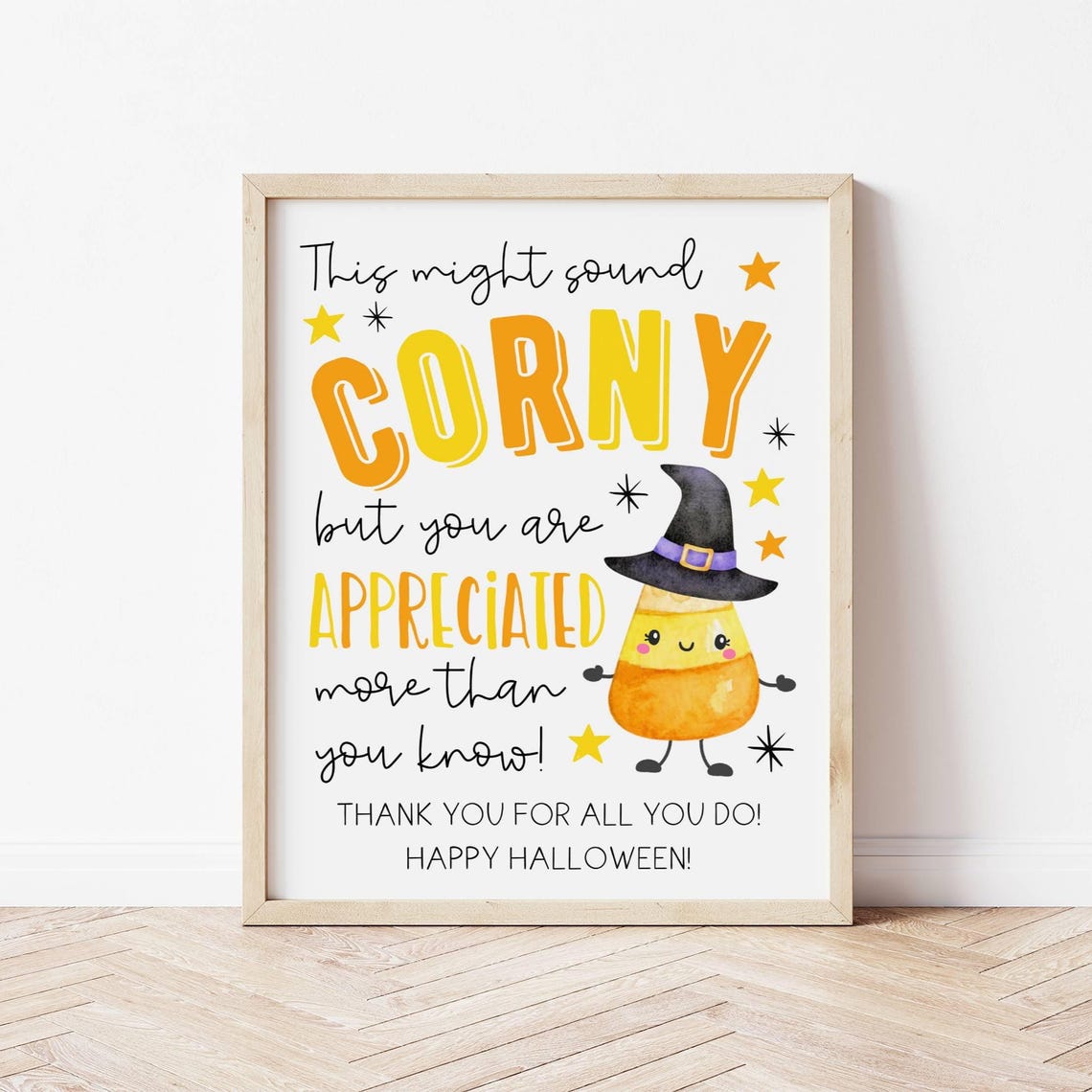 Candy Corn Halloween Teacher Appreciation Sign Template, Printable This ...
