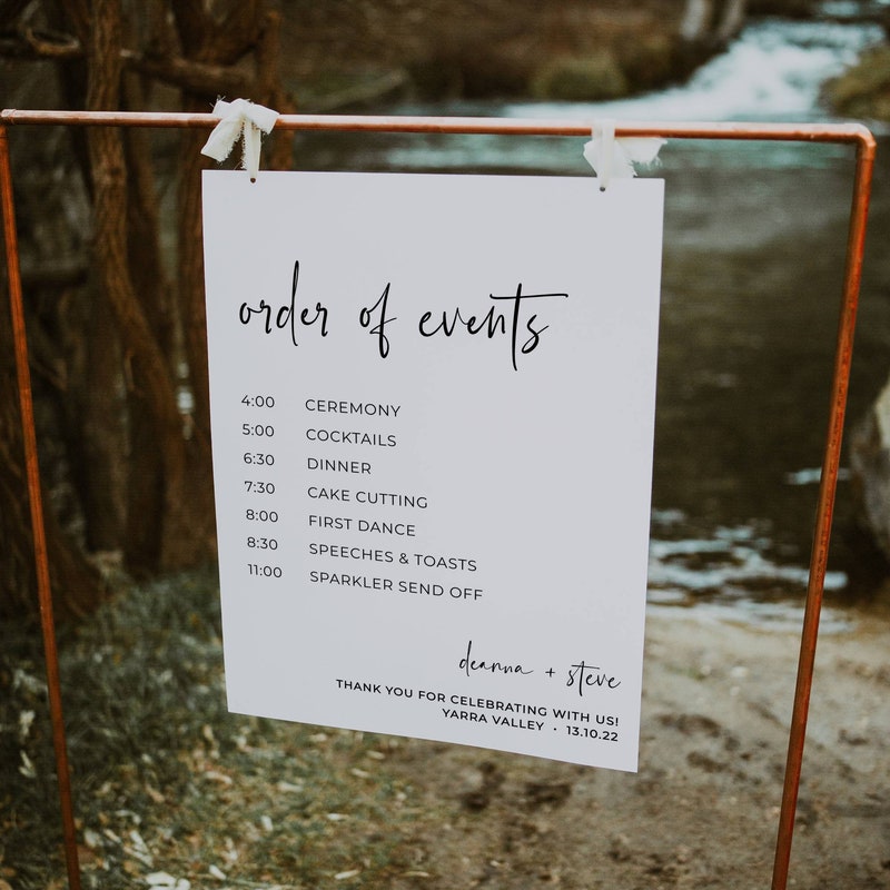 Order of Events - Etsy