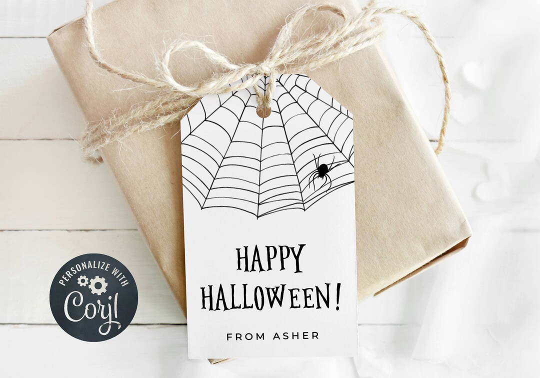 Halloween Printable Gift Tag Template Editable Trick or Treat - Etsy