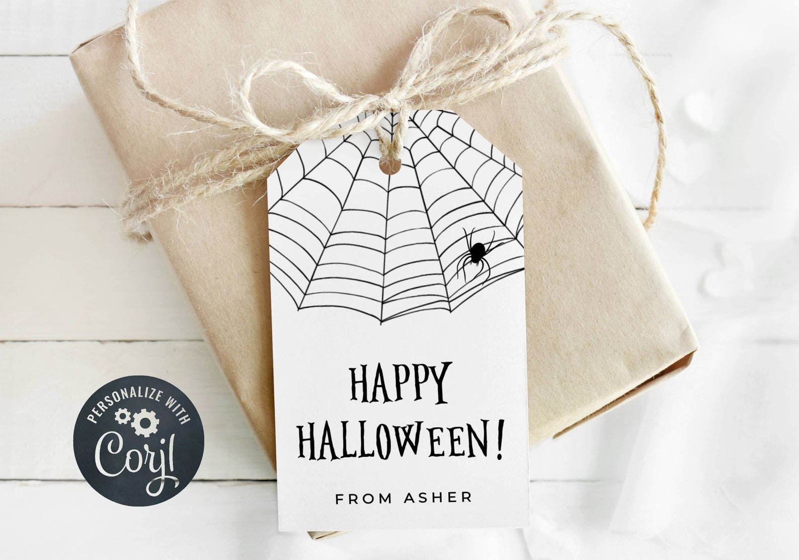 Halloween Printable Gift Tag Template Editable Trick or Treat - Etsy