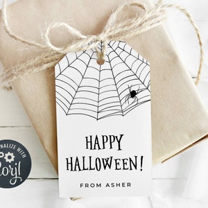 Halloween Printable Gift Tag Template Editable Trick or Treat - Etsy