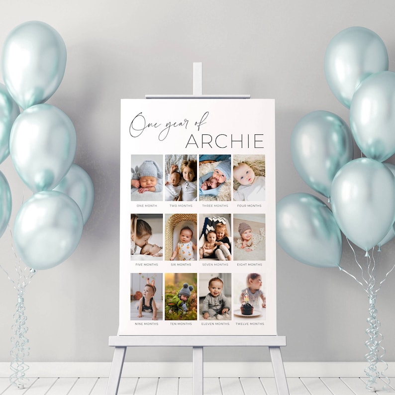 Printable Baby's First Year Poster Template Modern 1st - Etsy